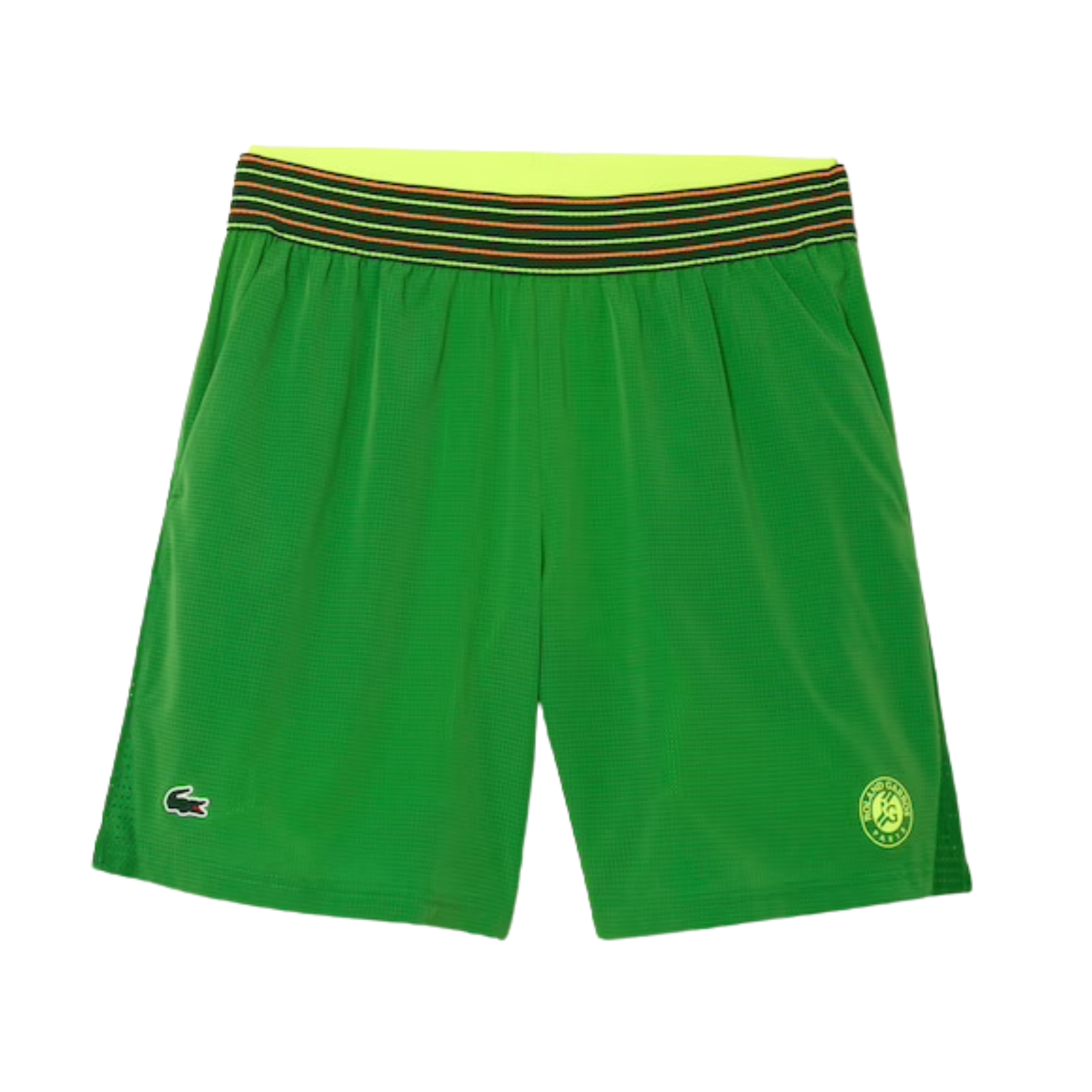 Lacoste Sport Roland Garros Edition Lined Shorts Green/Yellow - TennisXpert